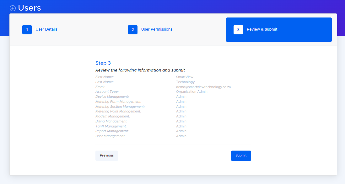 User Account Setup - Smart-View Technology