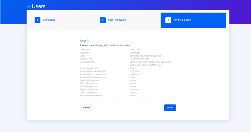 User Account Setup - Smart-View Technology