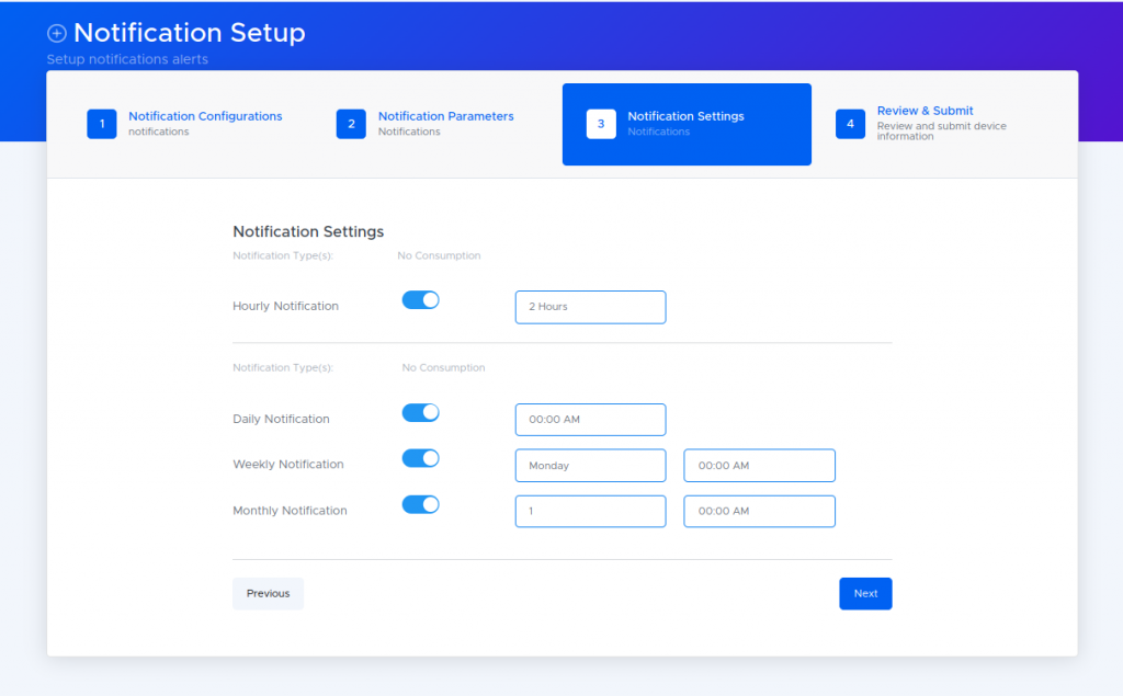 Setup Notification Type On Metering Section - Smart-View Technology