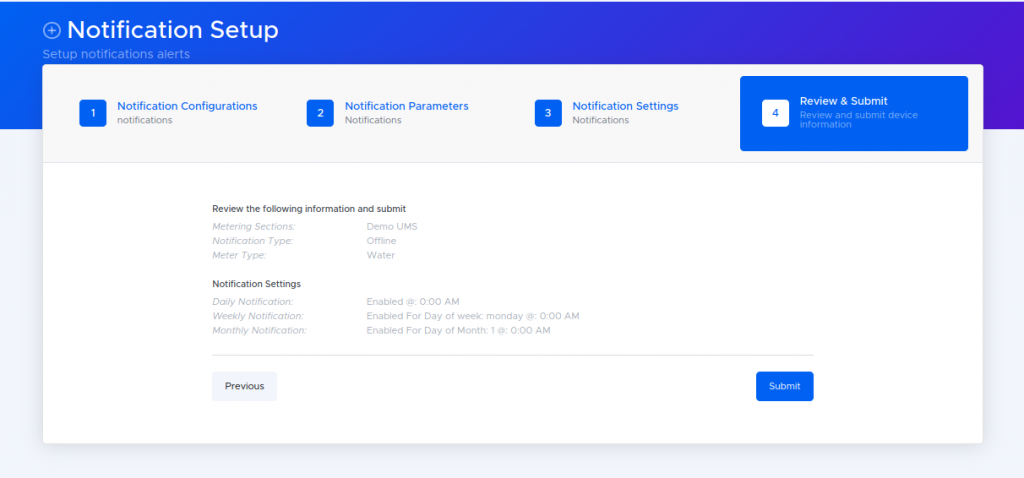 Setup Notification Type On Metering Section - Smart-View Technology