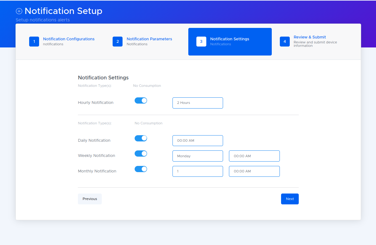 Setup Notification Type On Metering Point - Smart-View Technology
