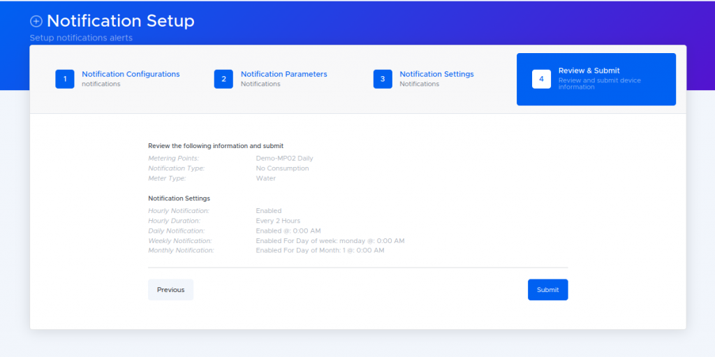 Setup Notification Type On Metering Point - Smart-View Technology