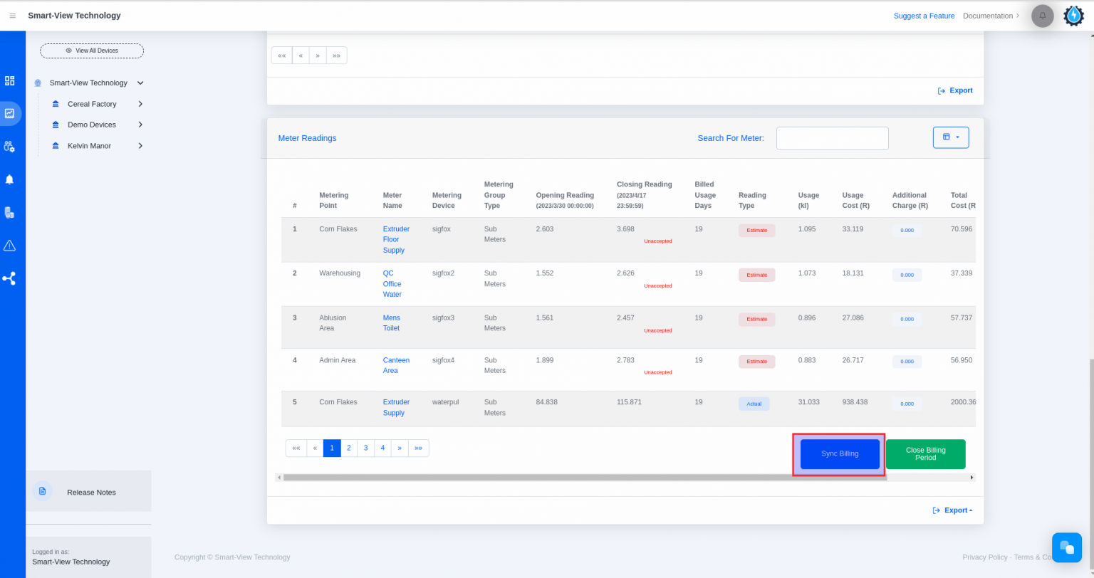 How to sync the Billing Report - Smart-View Technology